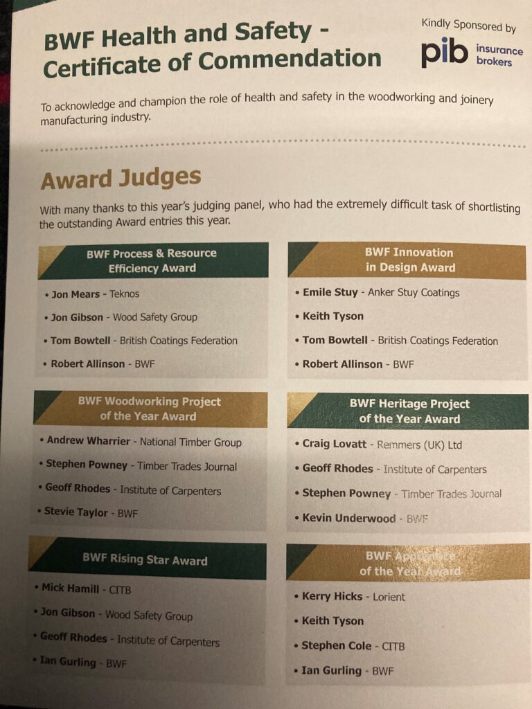 BWF Awards 2022 – Institute of Carpenters